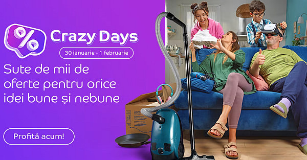 Crazy Days la eMAG - prima ediție din 2024, până pe 1 februarie